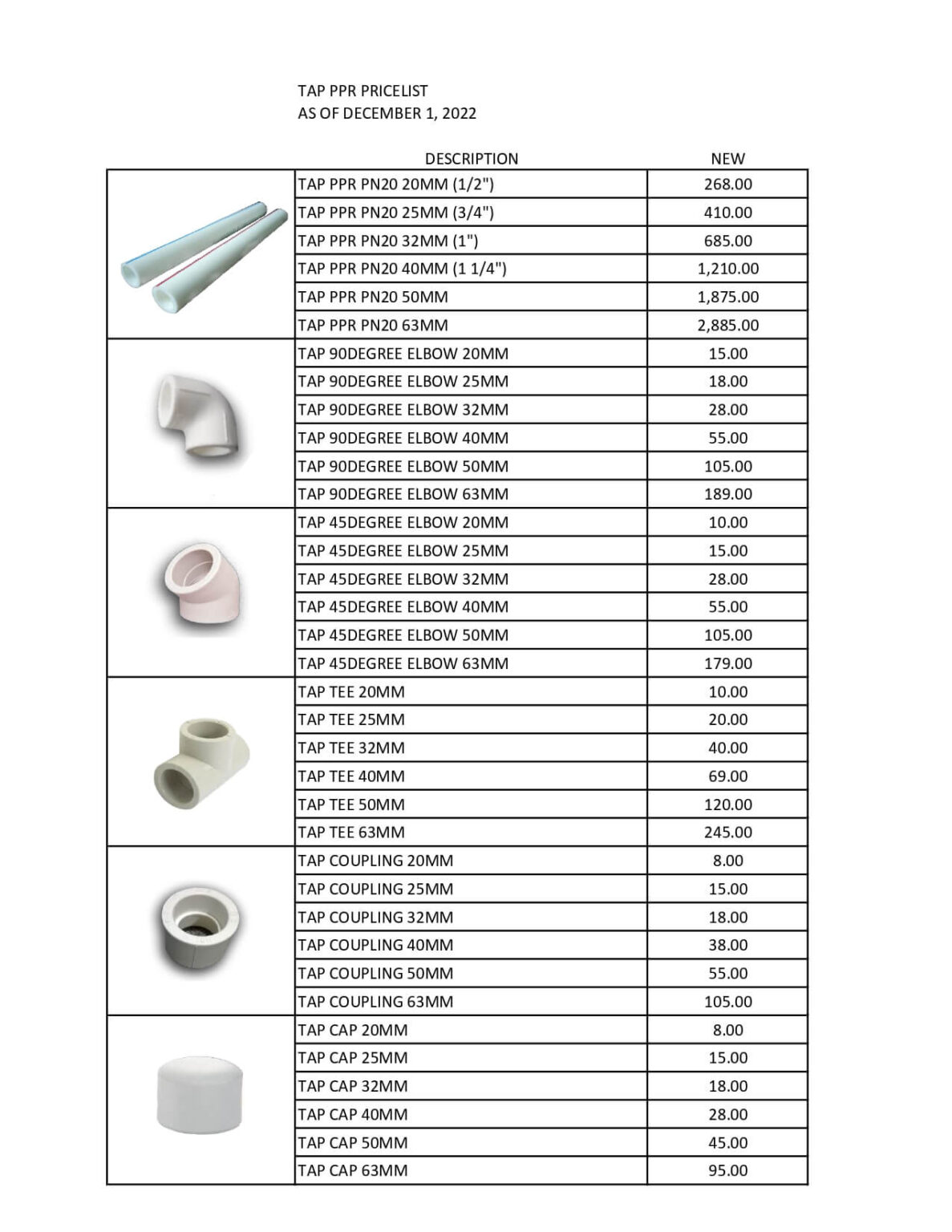 TAP PPR Pipes - Filhome Builders Center Inc.