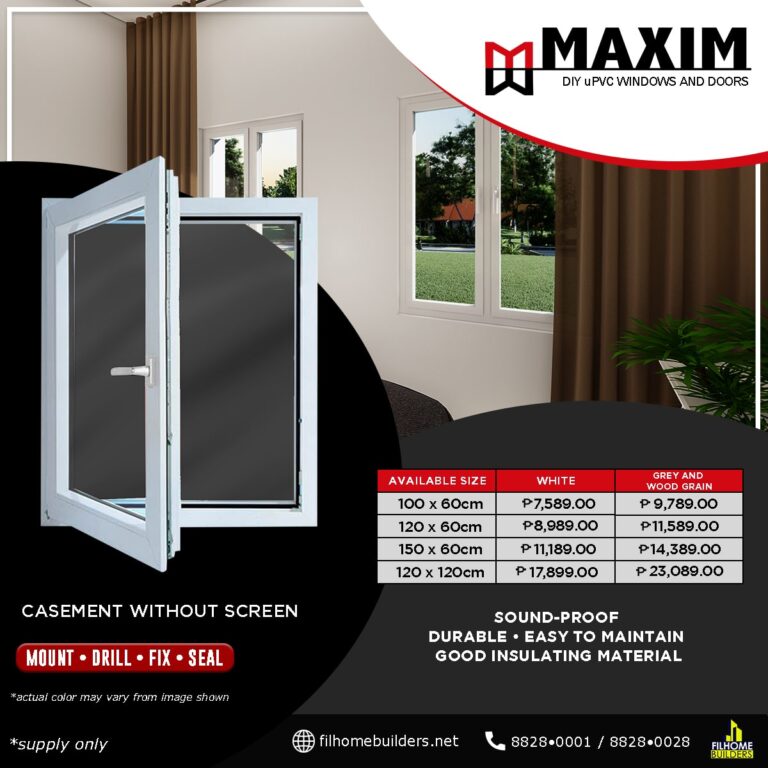 Maxim DIY uPVC Windows Sliding Window w/ Screen – Filhome Builders ...